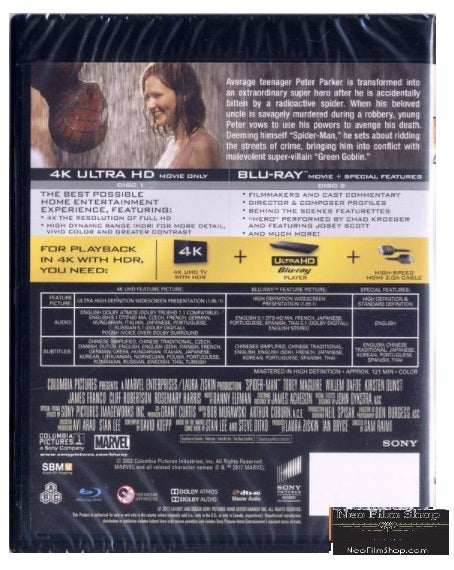 Spider-Man (2002) (4K Ultra HD + Blu Ray) (English Subtitled) (Hong Ko ...